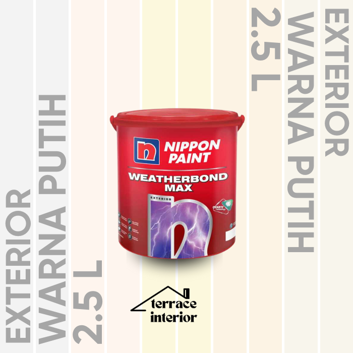 Jual Cat Tembok Exterior Weatherbond Max Nippon Paint Warna Putih 2.5 L ...
