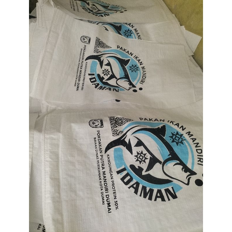 Jual karung putih 50x80, custom sablon 2 warna 1 sisi,, min order 100 ...