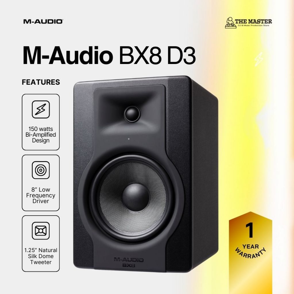 Jual [Ready Stock] M-Audio BX8 D3 Powered Studio Monitor Speaker ...