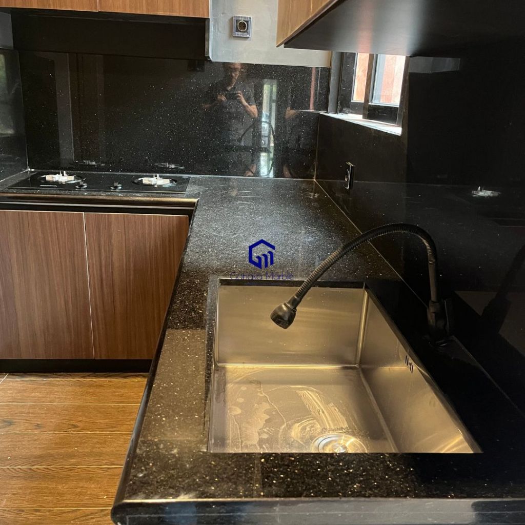 Jual Meja Dapur Granit Black Gold | Kitchentop Granit Black Gold ...