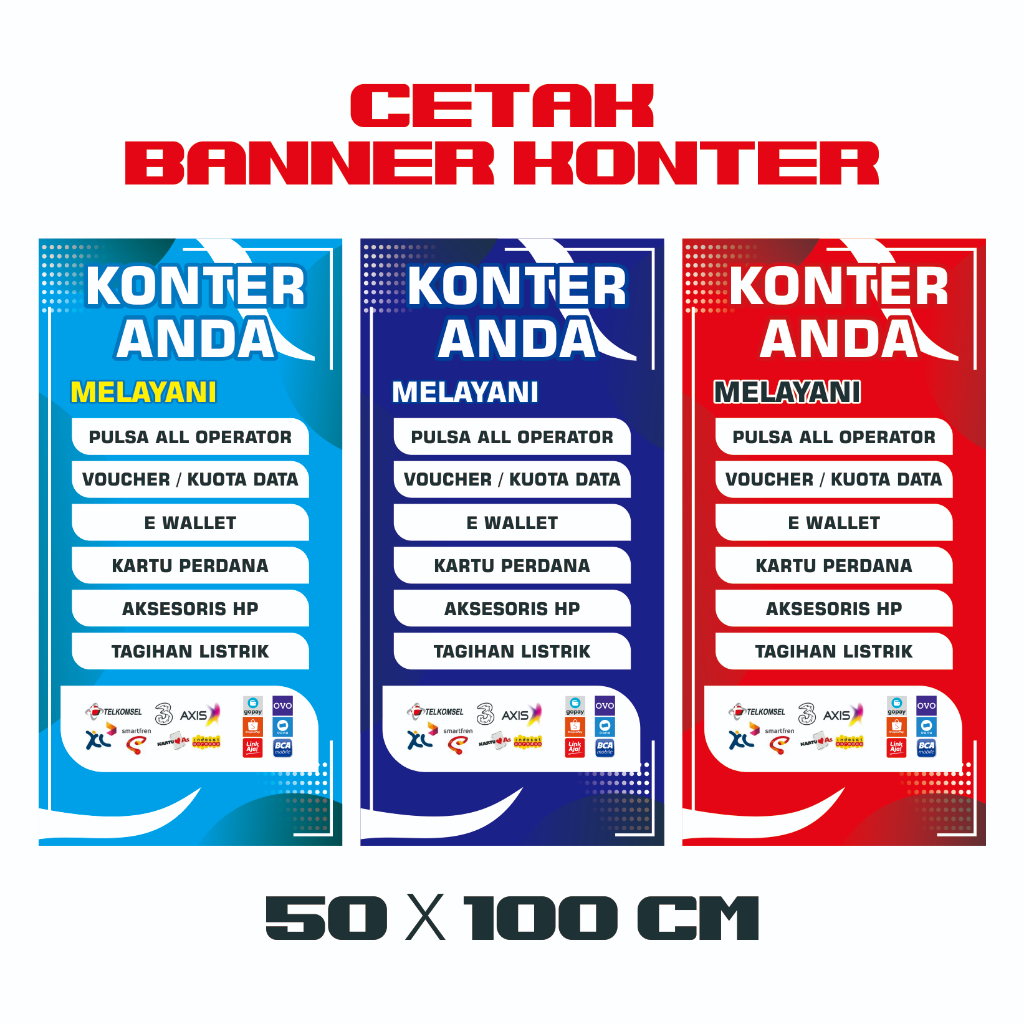 Jual Spanduk Banner Konter / Banner Konter / Aksesoris Konter / Banner ...