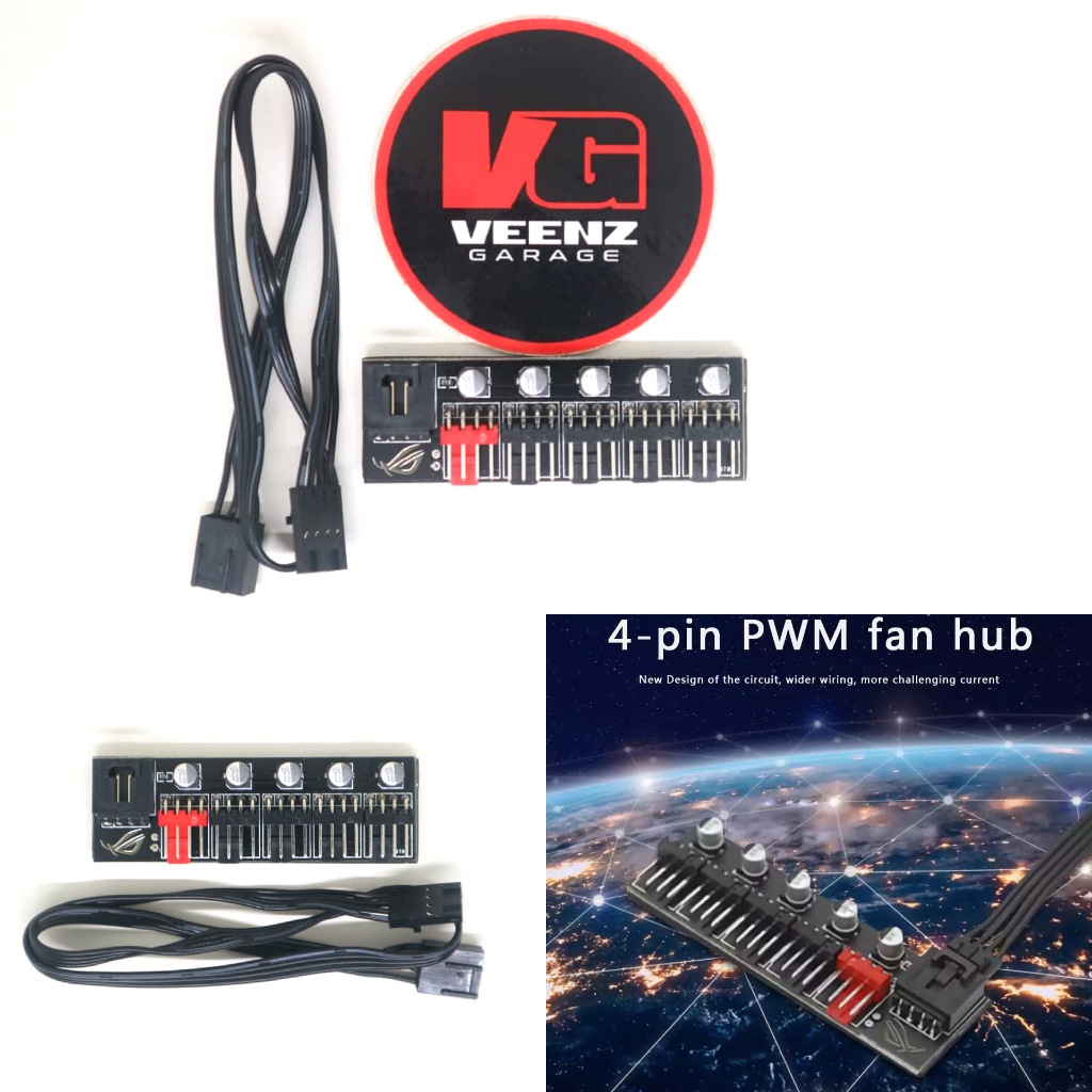 Jual Kabel Splitter Fan HUB 5 Port Extension 4 Pin PWM Controller ...