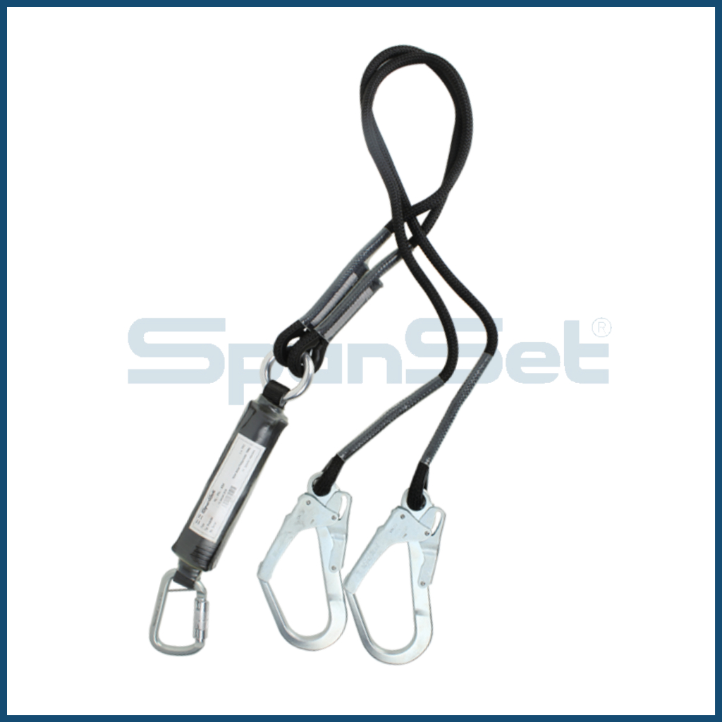 Jual Safety Rope Lanyard Absorber Hook for Full Body Harness Safety ...