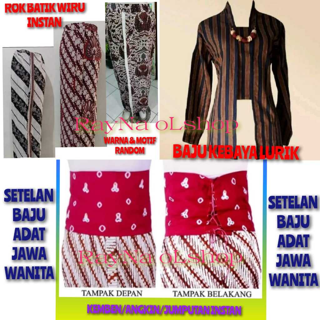 Jual BAJU KEMEJA JAWA WANITA | KEBAYA LURIK COKLAT HITAM + KEMBEN/ANGKIN/JUMPUTAN + ROK BATIK ...