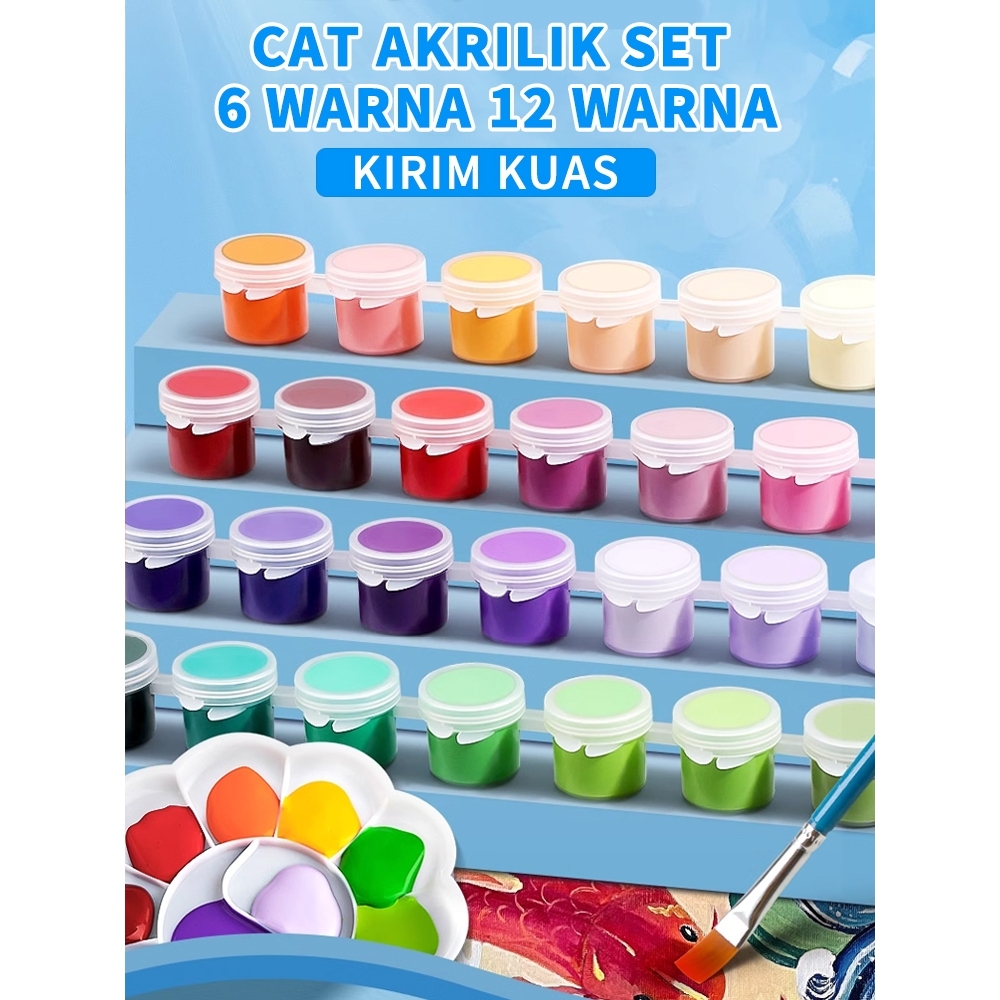 Jual Cat akrilik Set 6 Warna 12 Warna/Cat Akrilik Kanvas Lukisan Kanvas ...