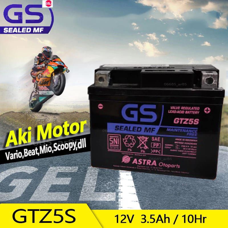 Jual Aki Motor Kering GTZ52 MF Aki Montor Honda Beat Scoopy Supra X 125 ...