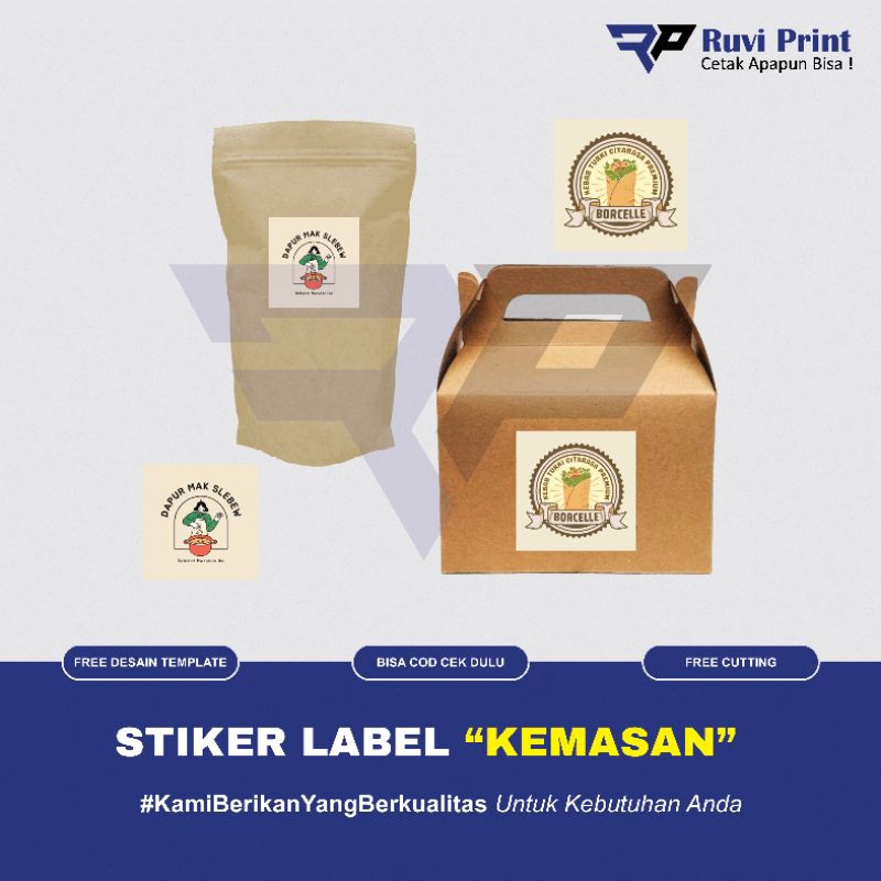 Jual STIKER STICKER LABEL TEMPELAN PRODUK MAKANAN BRAND KOTAK KEMASAN ...