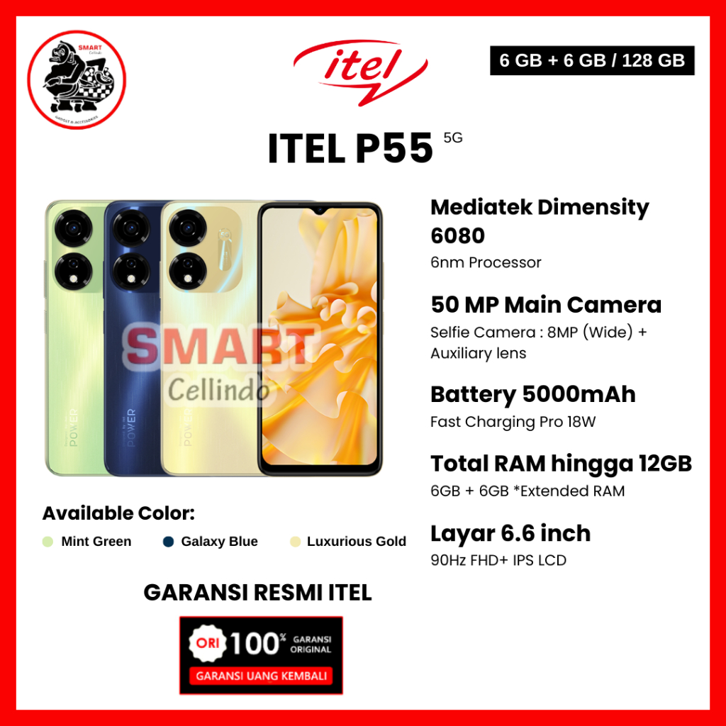Jual HP ITEL P65 NFC 8/128GB (GARANSI RESMI ITEL 1 TAHUN) | Shopee ...