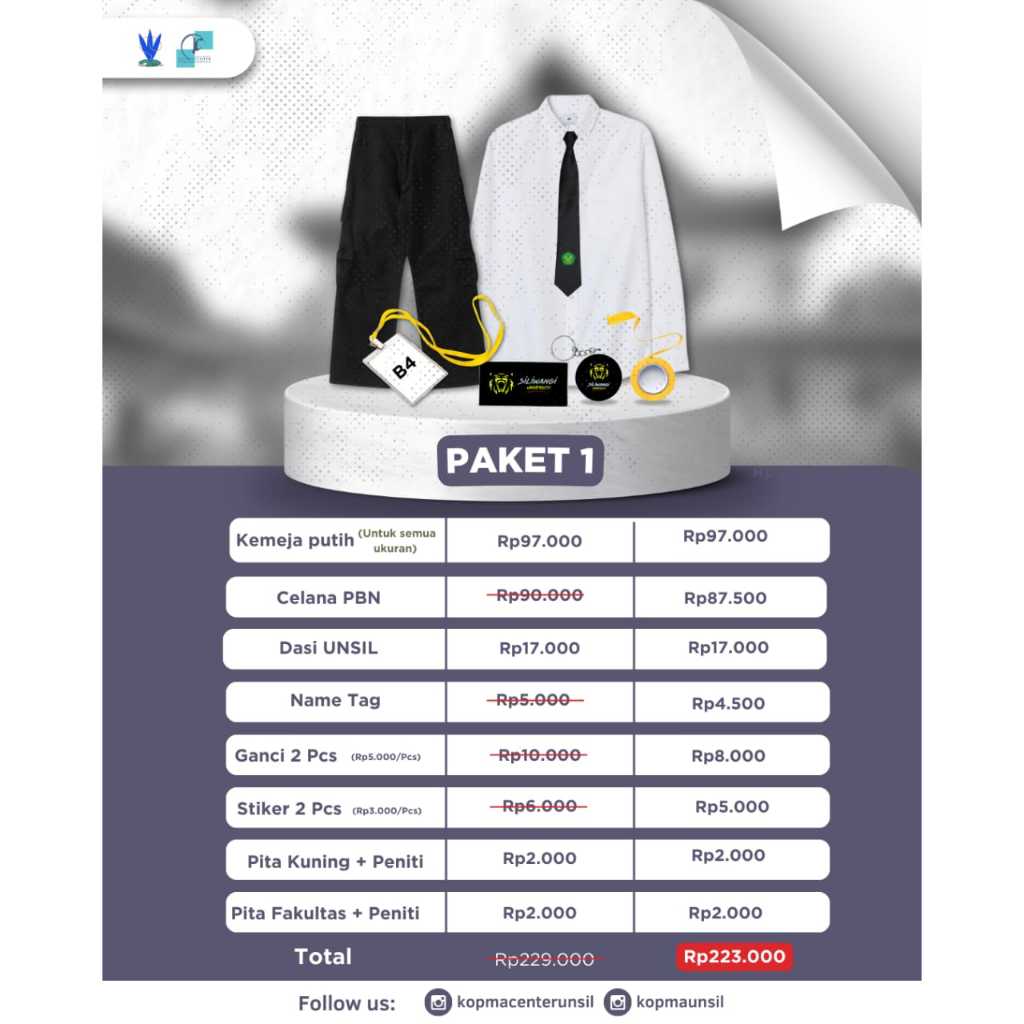 Jual Set MABA Bundle | PAKET 1 | Kebutuhan Maba UNSIL Satu Paket Kemeja ...