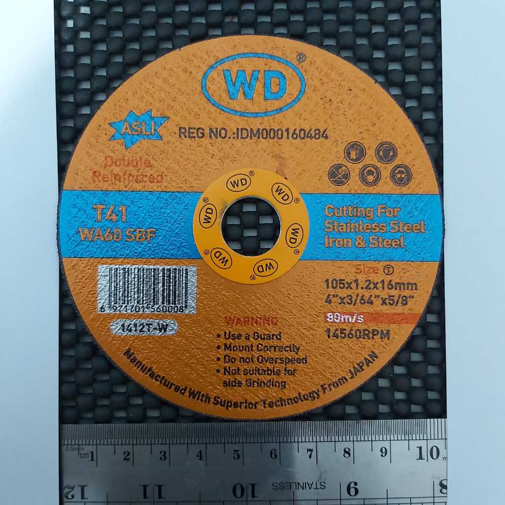 Jual mata gurinda batu potong gerinda cutting wheel WD T41 WA60 SBF 4 inch 4inch | Shopee Indonesia