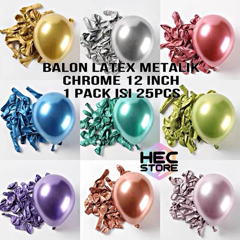 Jual BALON LATEX METALIK CHROME | METALIC CHROME BALLOON 12 INCH (1 ...