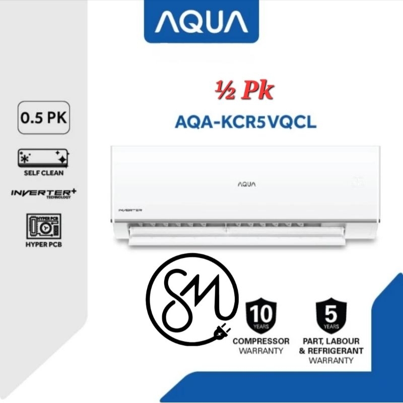 Jual AC AQUA 1/2 PK AQA-KCR5VQCL 5VQCL TurboCool R32 Inverter Plus ...