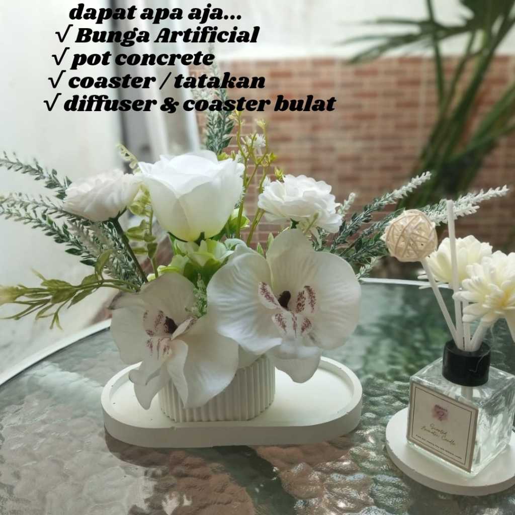 Jual SET BUNGA ARTFICIAL MIX / HOME DEKOR HIASAN MEJA // HIASAN SUDUT ...