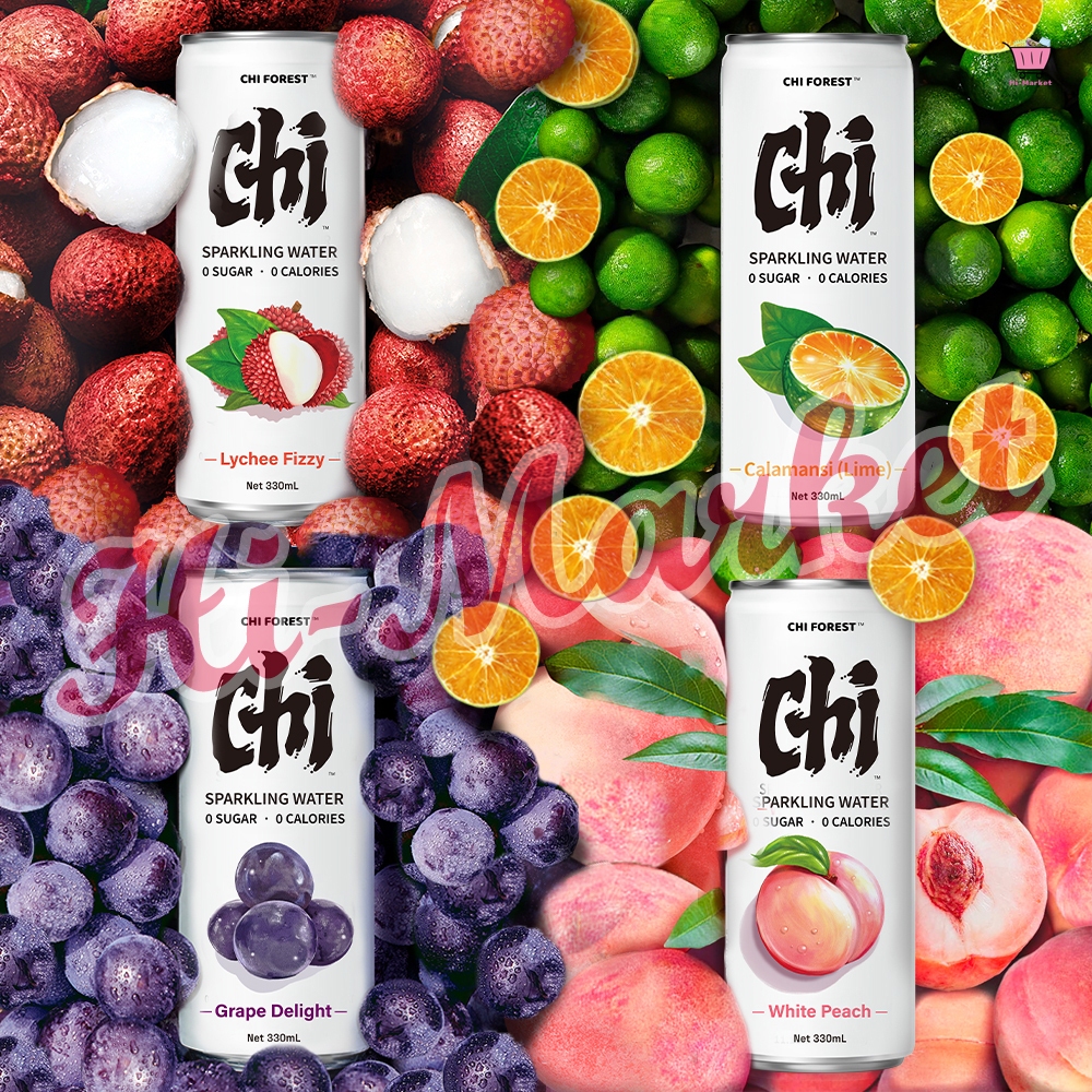 Jual [4 VARIAN] CHI Forest Sparkling Water White Peach Lychee Fizzy Calamansi Lime Grape Delight ...