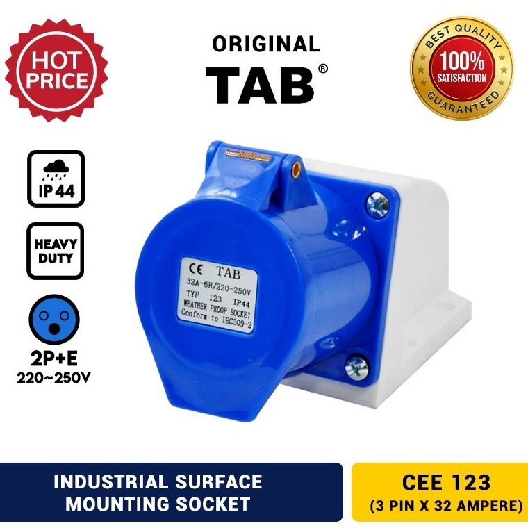 Jual Bagus Dipakai Industrial Surface Mounting Socket TAB CEE 123 untuk ...