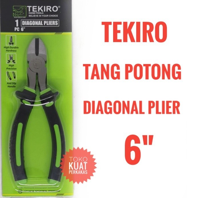 Jual Tang Potong 6" TEKIRO Diagonal Pliers Kupas Kabel | Shopee Indonesia