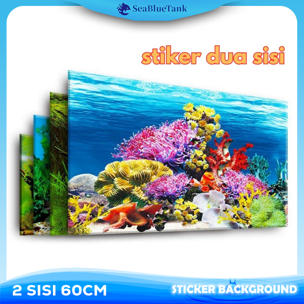 Jual SBT 60 CM STICKER BACKGROUND AQUARIUM 2 SISI motif A,C,E,G,H,K ...