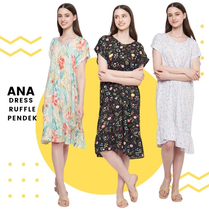 Jual ANA DRESS | Homedress Short Ruffle Selutut | Shopee Indonesia
