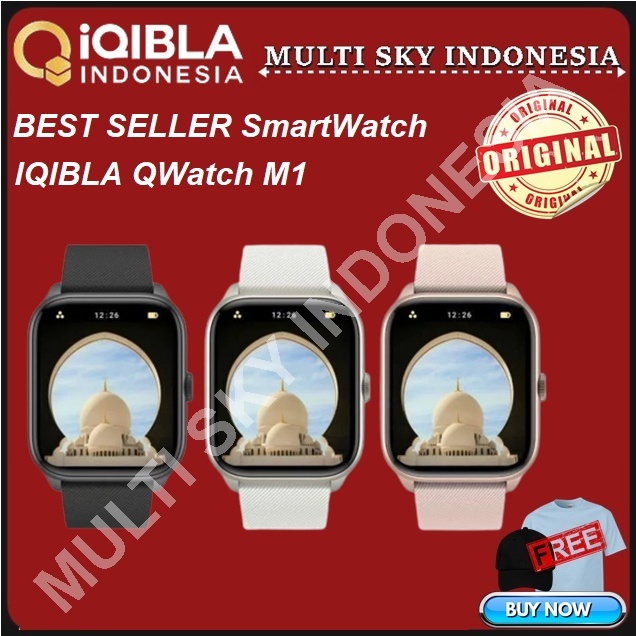 Jual iQibla QWatch M1 Smartwatch Quran Watch Sp02 phone call Original | Shopee Indonesia
