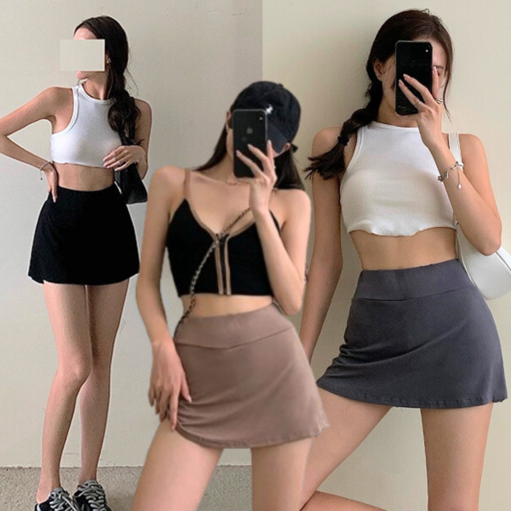 Jual Oppa Style Shop DK802 Rok Olahraga Tennis / Skirts Sport Rok Olahraga Wanita Pendek Tennis ...