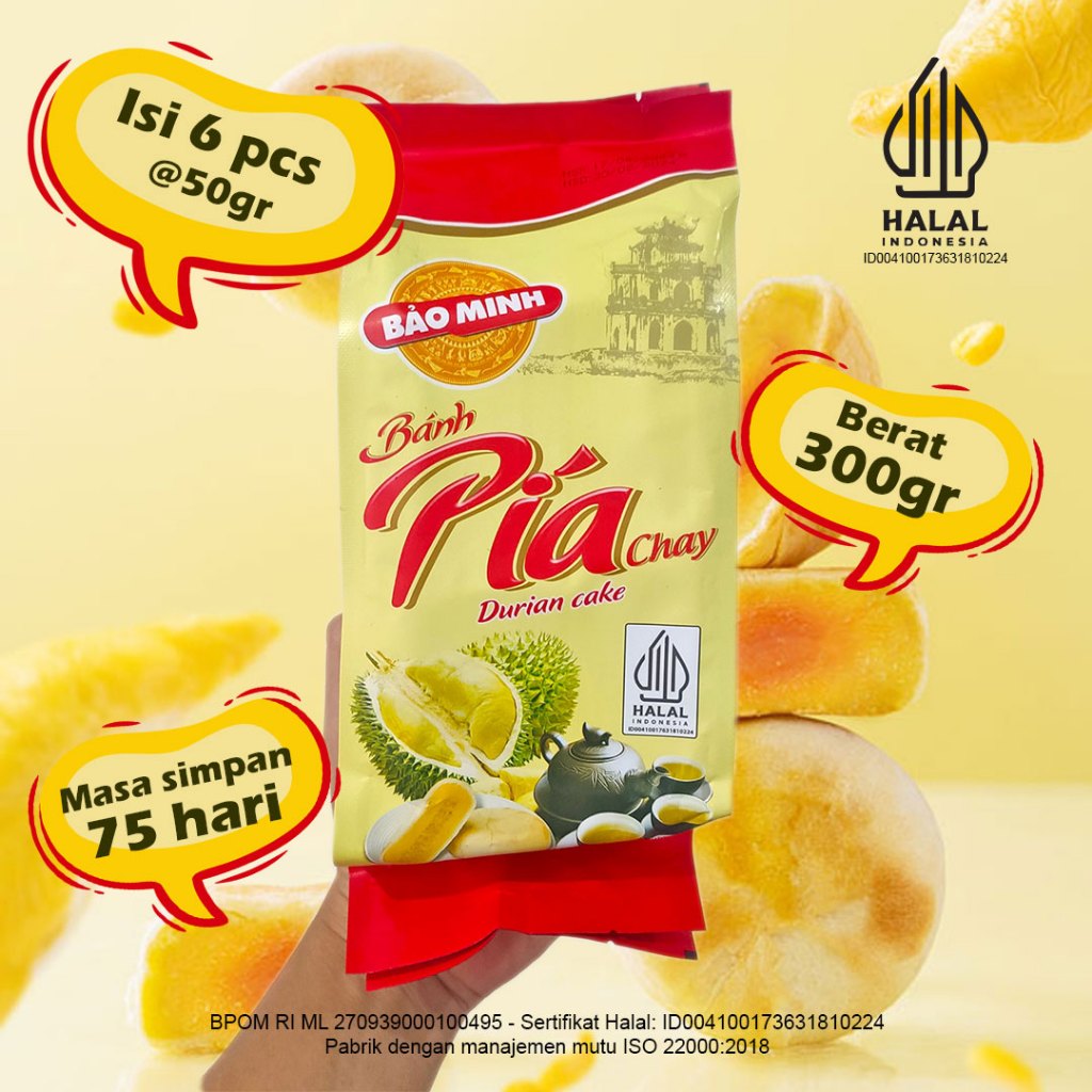 Jual Pia Durian Vietnam Banh Pia Chay 300gr Vegetarian | Shopee Indonesia