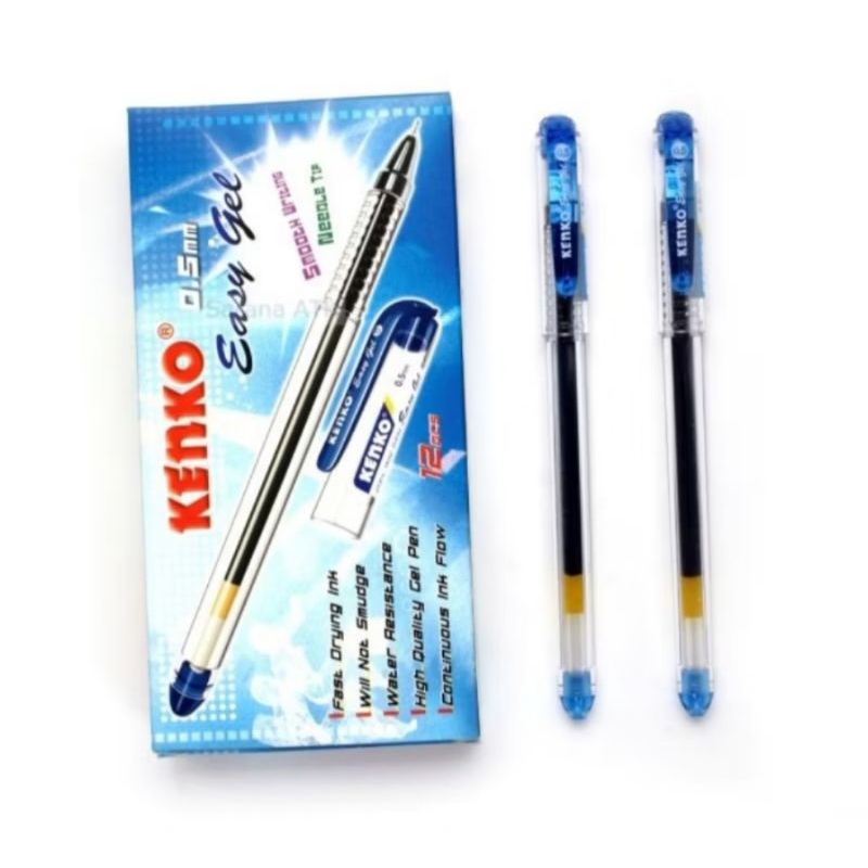 Jual KENKO Easy Gel 0.5 mm Pen Gel Biru ( 1pcs ) | Shopee Indonesia