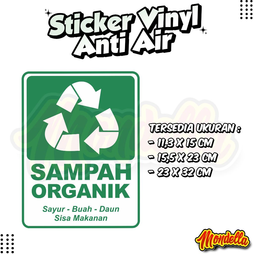 Jual Sticker Vinyl Anti Air Stiker Jenis Sampah Infeksius Medis Organik ...