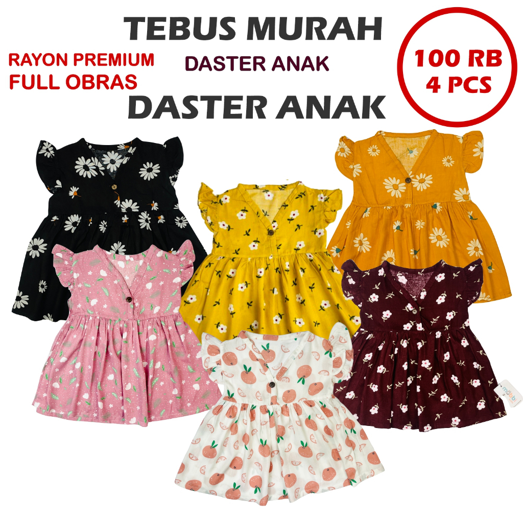 Jual Daster Anak Dress Bayi Perempuan 4 pcs 100 Ribu motif fashion ...