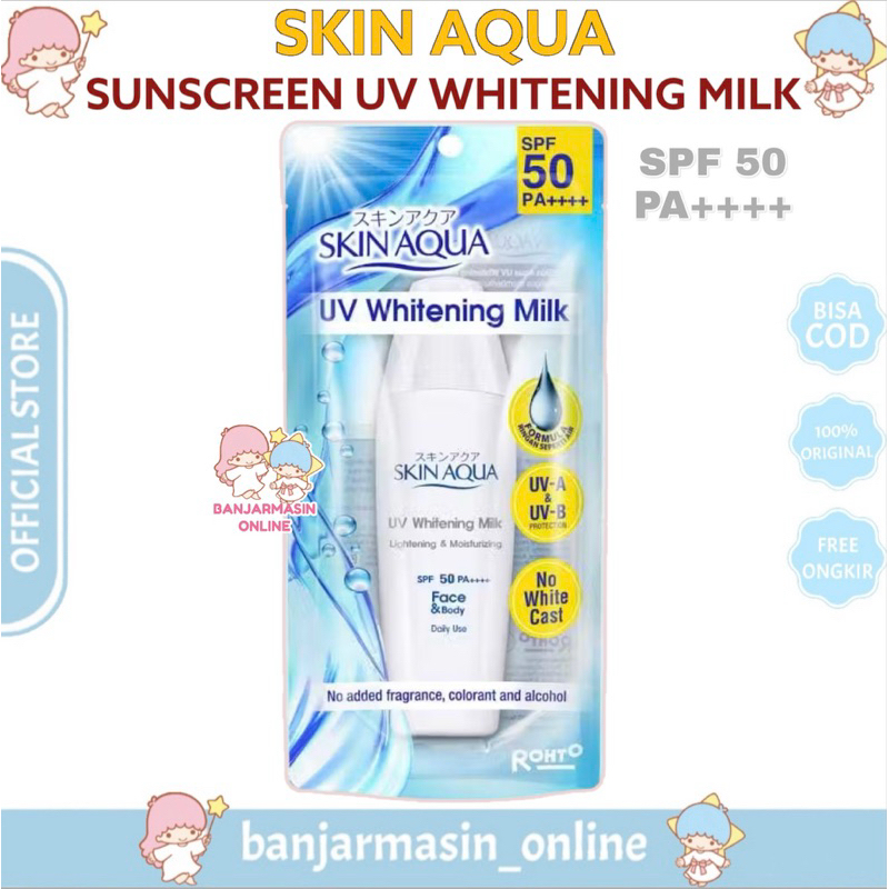 Jual SKIN AQUA Sunscreen UV Whitening Milk SPF 50 PA++++ Sunscreen ...