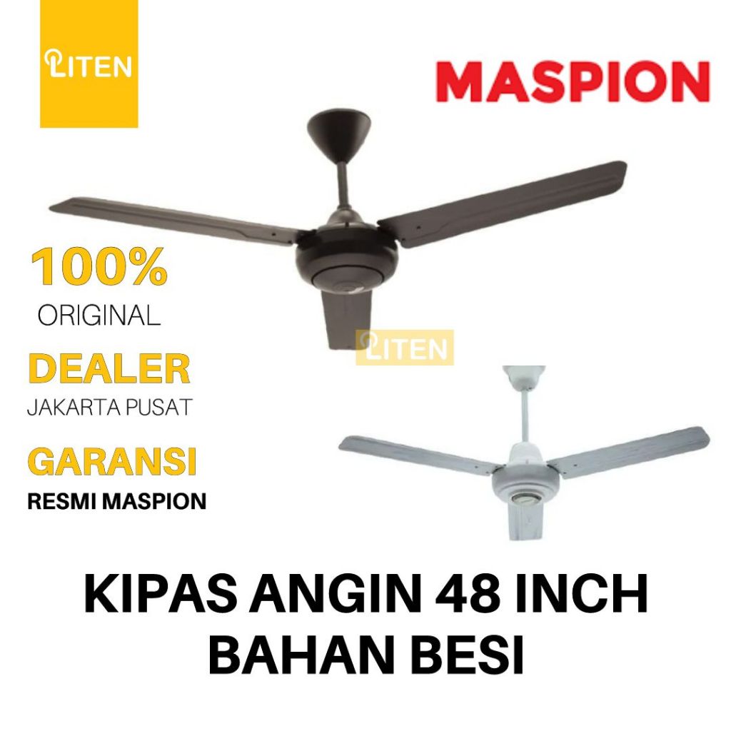 Jual MASPION Ceiling Fan 48 Inch Kipas Angin Plafon Baling Baling Besi ...