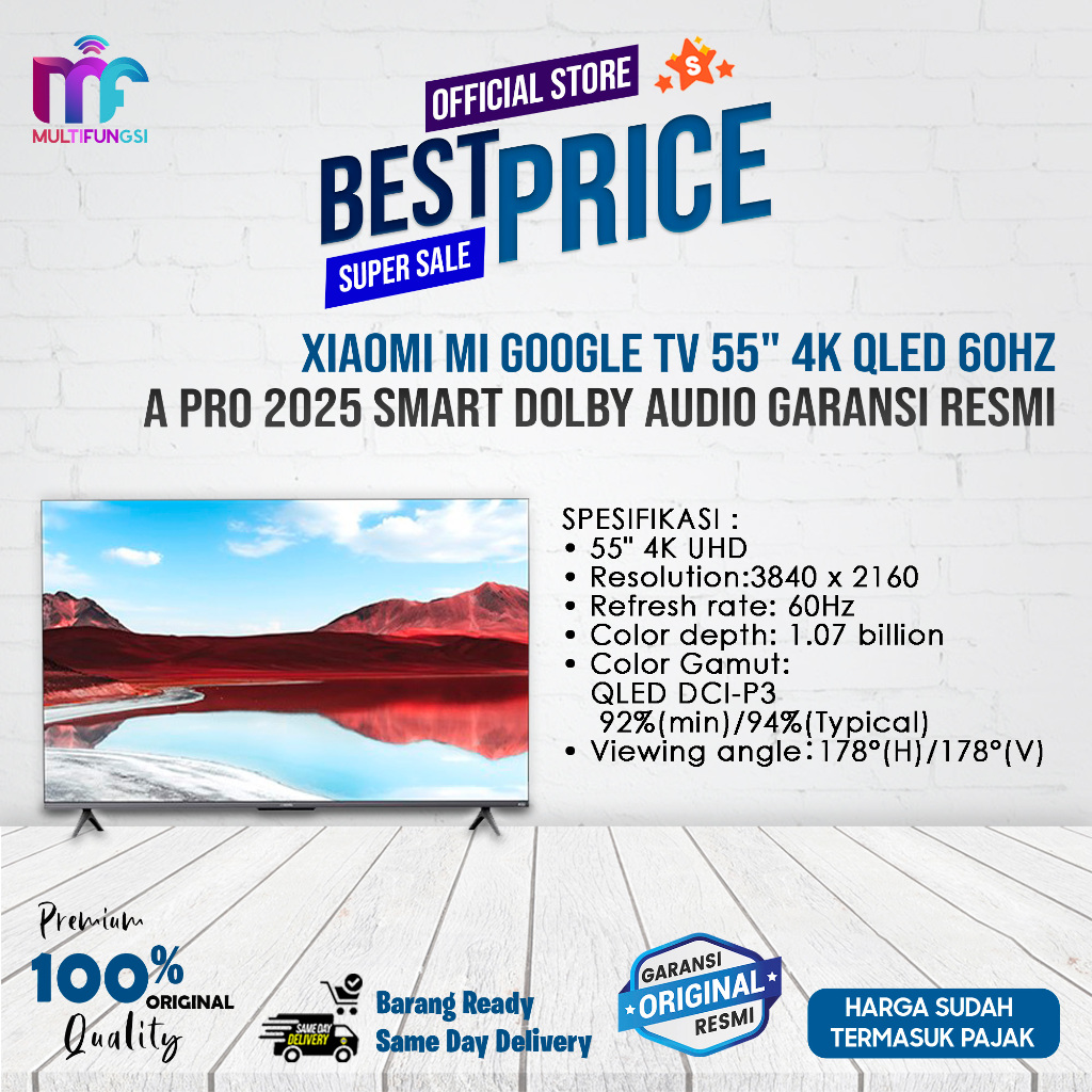 Jual Xiaomi Mi Google TV 55" 4K QLED 60Hz A Pro 2025 Smart Dolby Audio ...