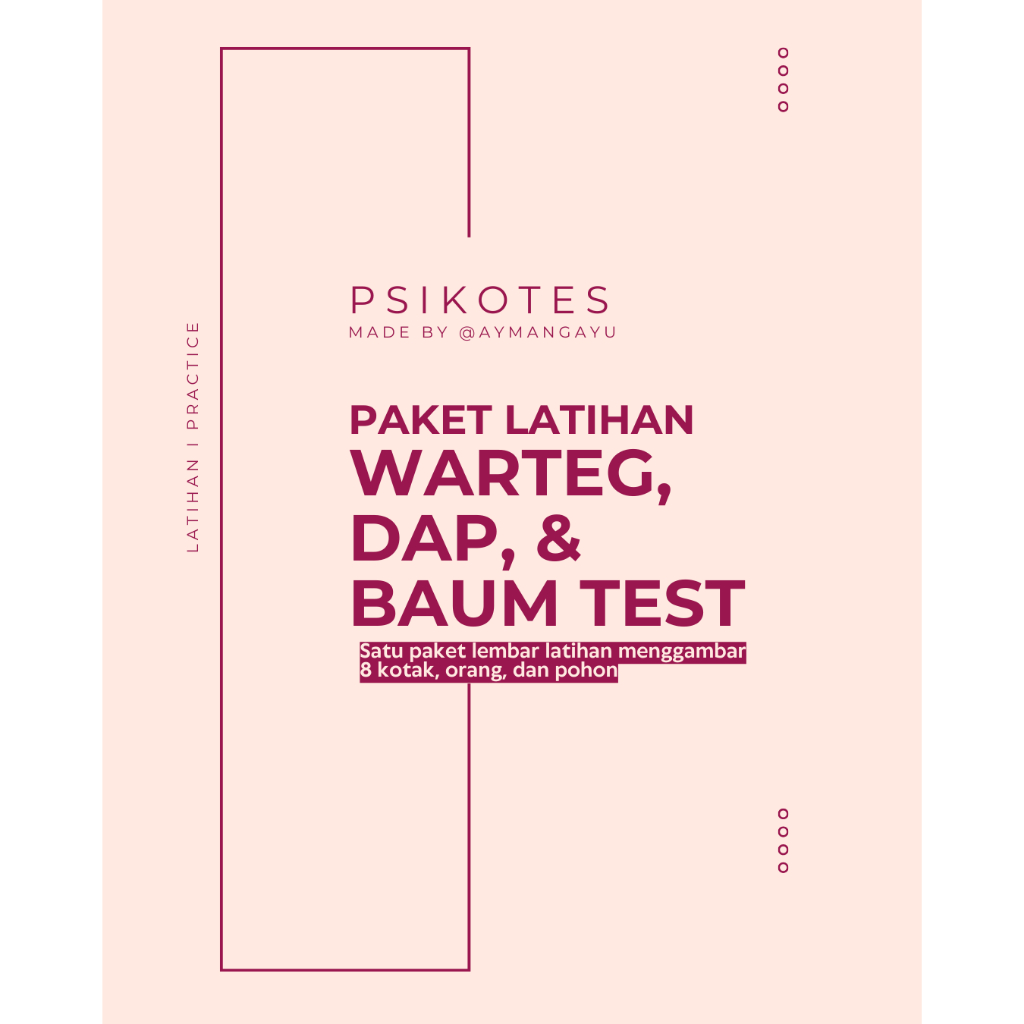 Jual PAKET WARTEGG + DAP + BAUM TEST PSIKOTES + PETUNJUK PENGERJAAN ...