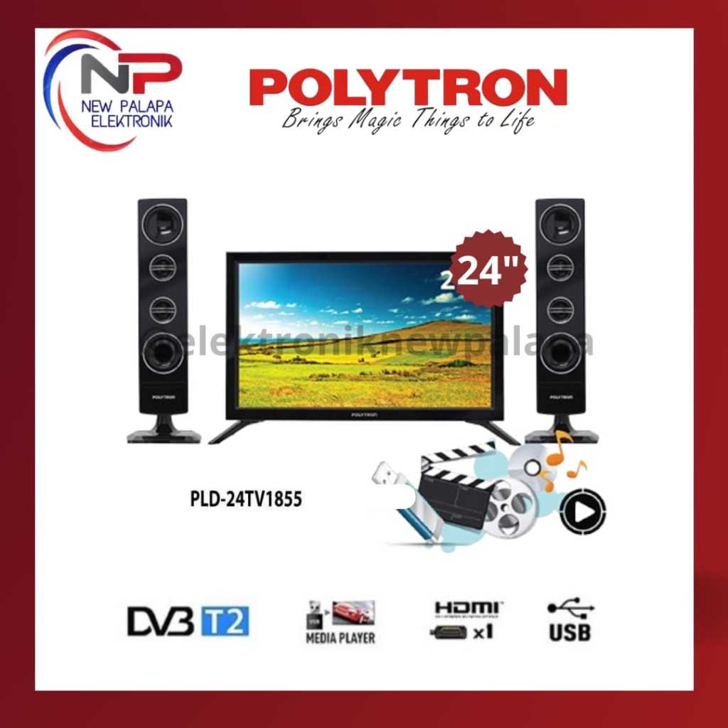 Jual LED Polytron 24inch Speaker Tower PLD-24TV1855 - Digital TV 24inch ...