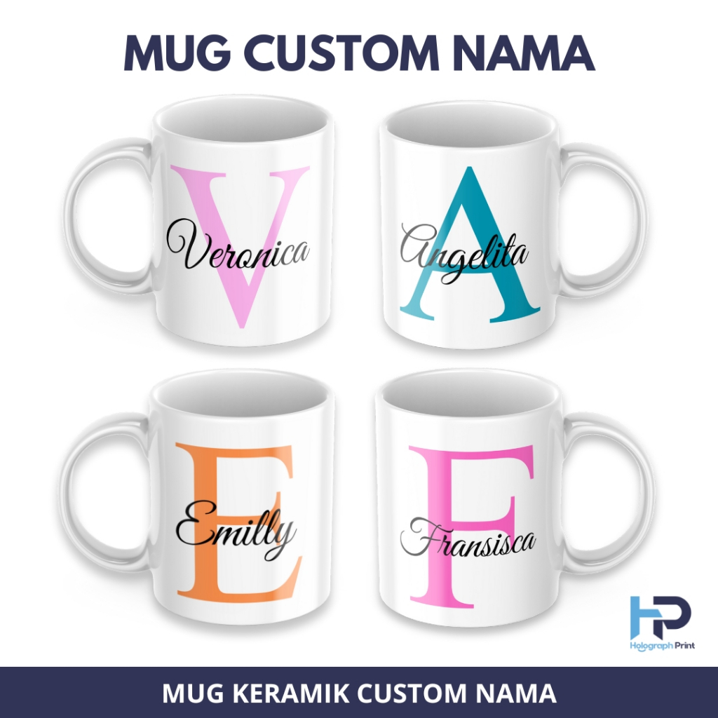 Jual Mug Custom Nama Cangkir Gelas Custom Kado Custom | Shopee Indonesia