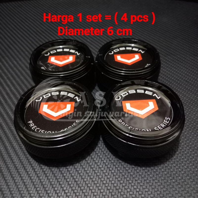 Jual dop roda tutup velg racing silinder hitam variasi vossen logo ...