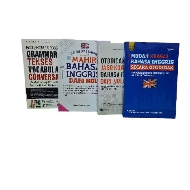 Jual paket 4 buku mahir bahasa inggris,otodidak,grammar tenses dan mudah kuasai bahasa inggris ...
