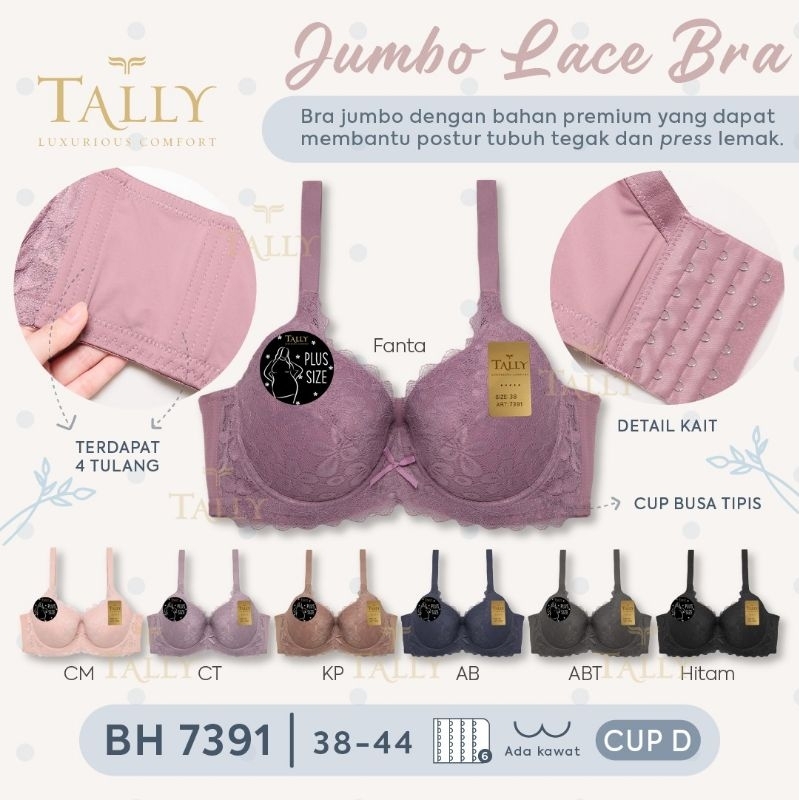 Jual BH TALLY 7391 JUMBO LACE BRA CUP D | Shopee Indonesia