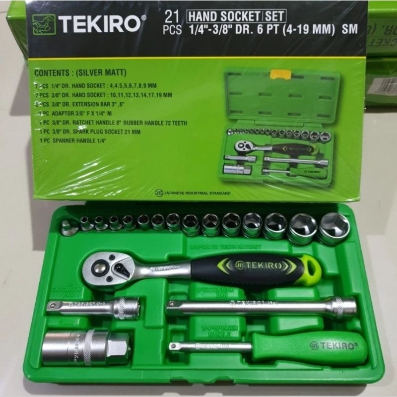 Jual KUNCI SOK TEKIRO 21PCS HAND SOCKET SET 21 PCS TEKIRO SOCKET SOKET SET TEKIRO 1/4 - 3/8 ...