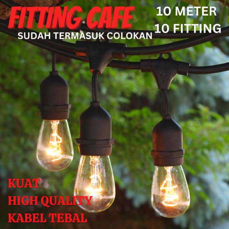 Jual KABEL FITTING LAMPU GANTUNG 10 METER FITTING DEKORASI 10 M OUTDOOR ...