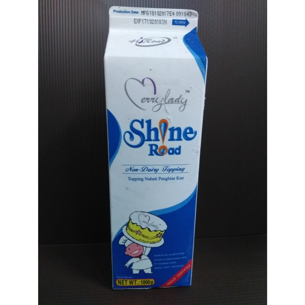 Jual Shine Road Whipcream Non -Dairy Topping 1Liter | Shopee Indonesia