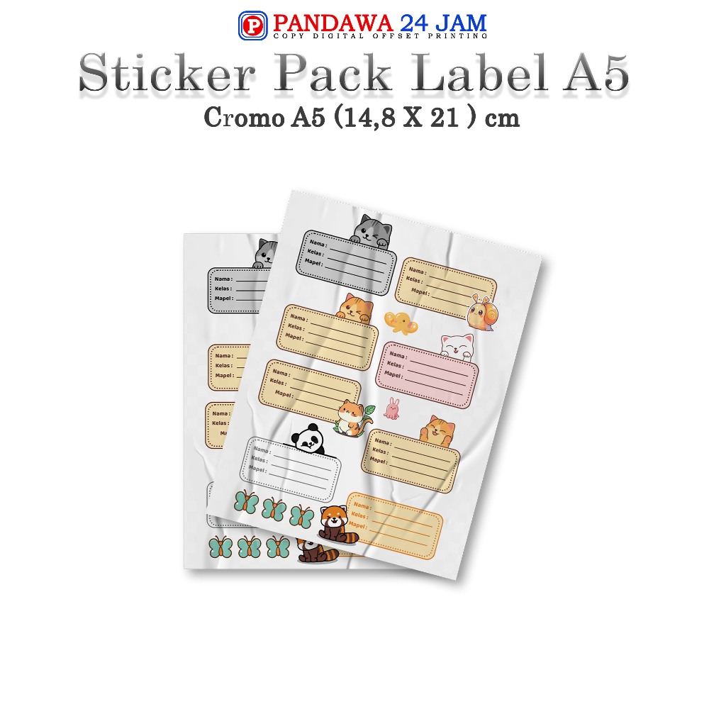 Jual A5-Sticker Pack/Label Buku - Sticker Mata Pelajaran Free Cutting ...