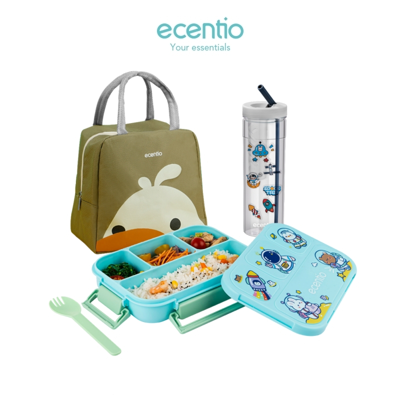 Jual ecentio lunch box set 1000ml anak dan botol minum anti bocor bpa ...