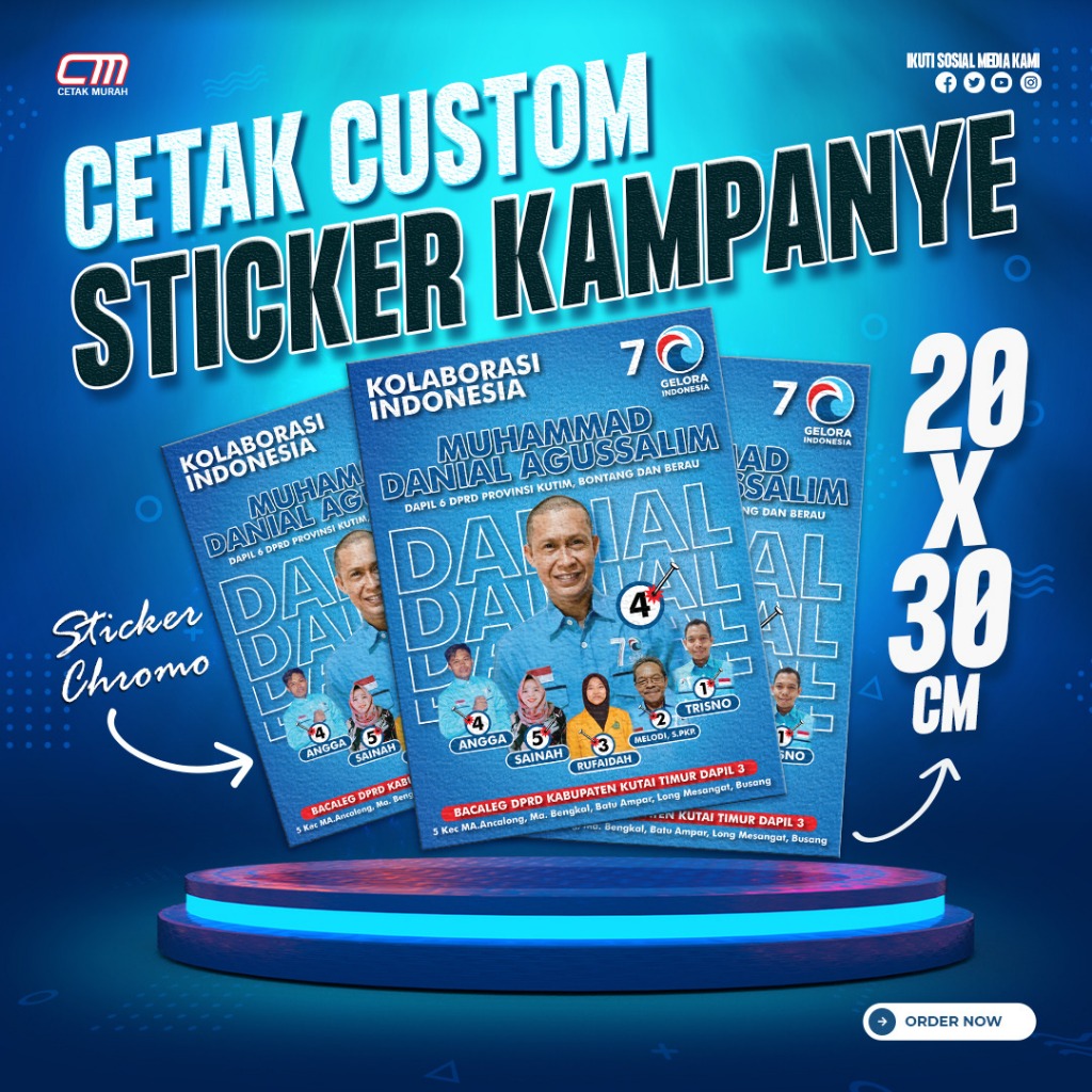 Jual STIKER PARTAI UKURAN 20X30 MURAH BERKUALITAS | Shopee Indonesia