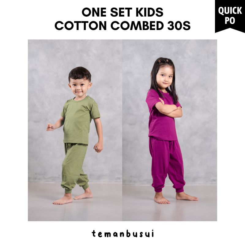 Jual [Size S - M] One Set Anak Cewek - Cowok Cotton Combed 30S / 1 Set ...