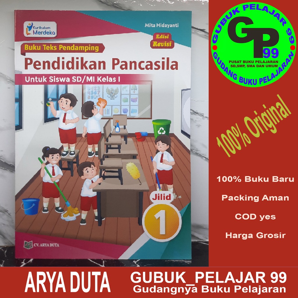 Jual Buku Teks Pendamping PENDIDIKAN PANCASILA Kelas 1 SD/MI Kurikulum Merdeka CV. ARYA DUTA ...