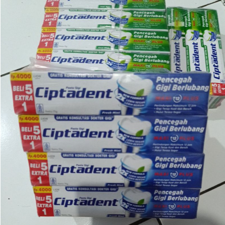 Jual Pasta gigi Ciptadent 75 gr isi 6pcs (PROMO BELI 5PCS FREE 1 PCS ...