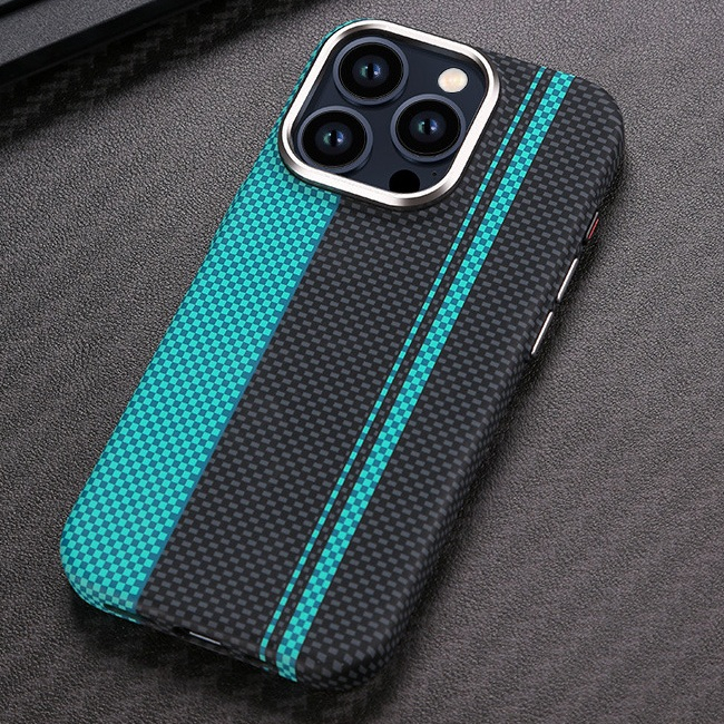 Jual Case iPhone 12 13 14 15 16 Pro Max Plus Carbon Berserat Biru Muda ...