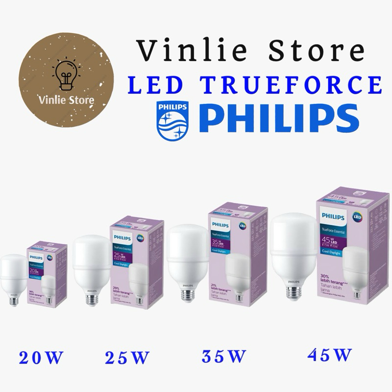 Jual PHILIPS LED TRUEFORCE / T FORCE ESSENTIAL 20W 25W 35W 45W CAHAYA PUTIH True Force | Bola ...