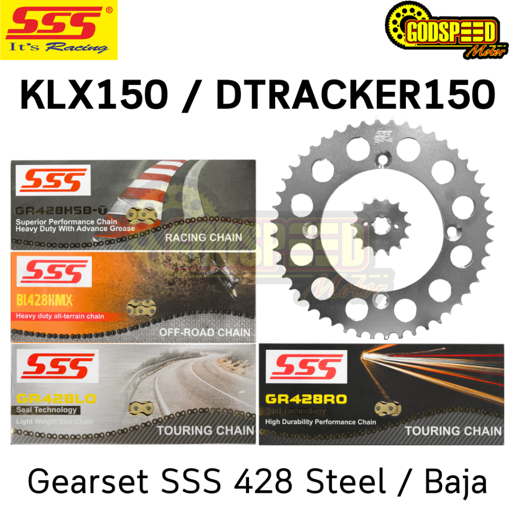 Jual GEARSET / GIRSET / GEAR SET / GIR SET 428 BAJA / STEEL BLACK / STEEL GOLD SSS KLX 150 , D ...