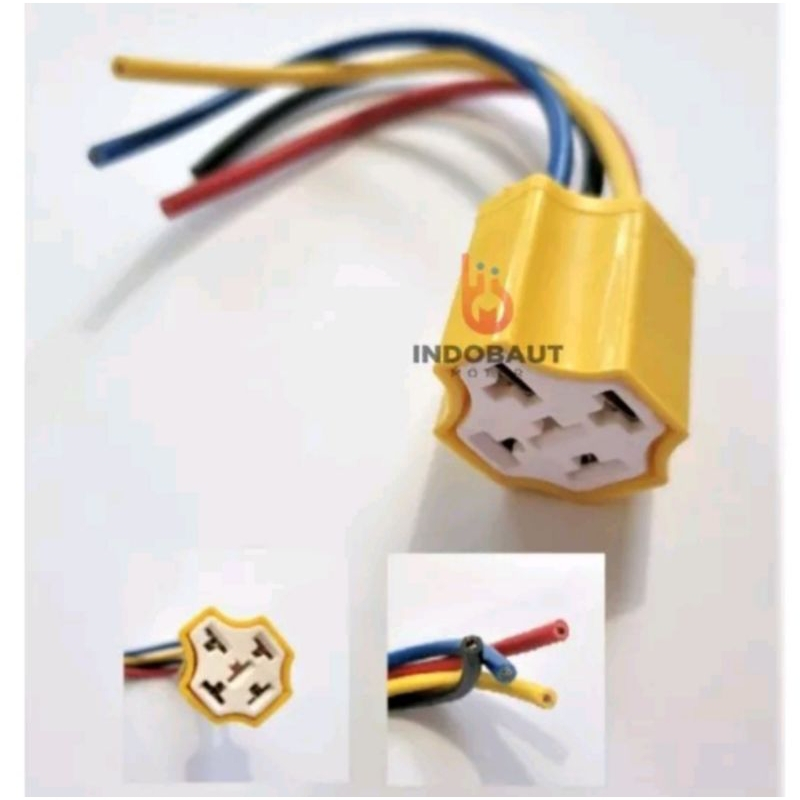 Jual SOKET FITTING COP RELAY Socket Penyambung Kabel 4 Pin Kabel ...